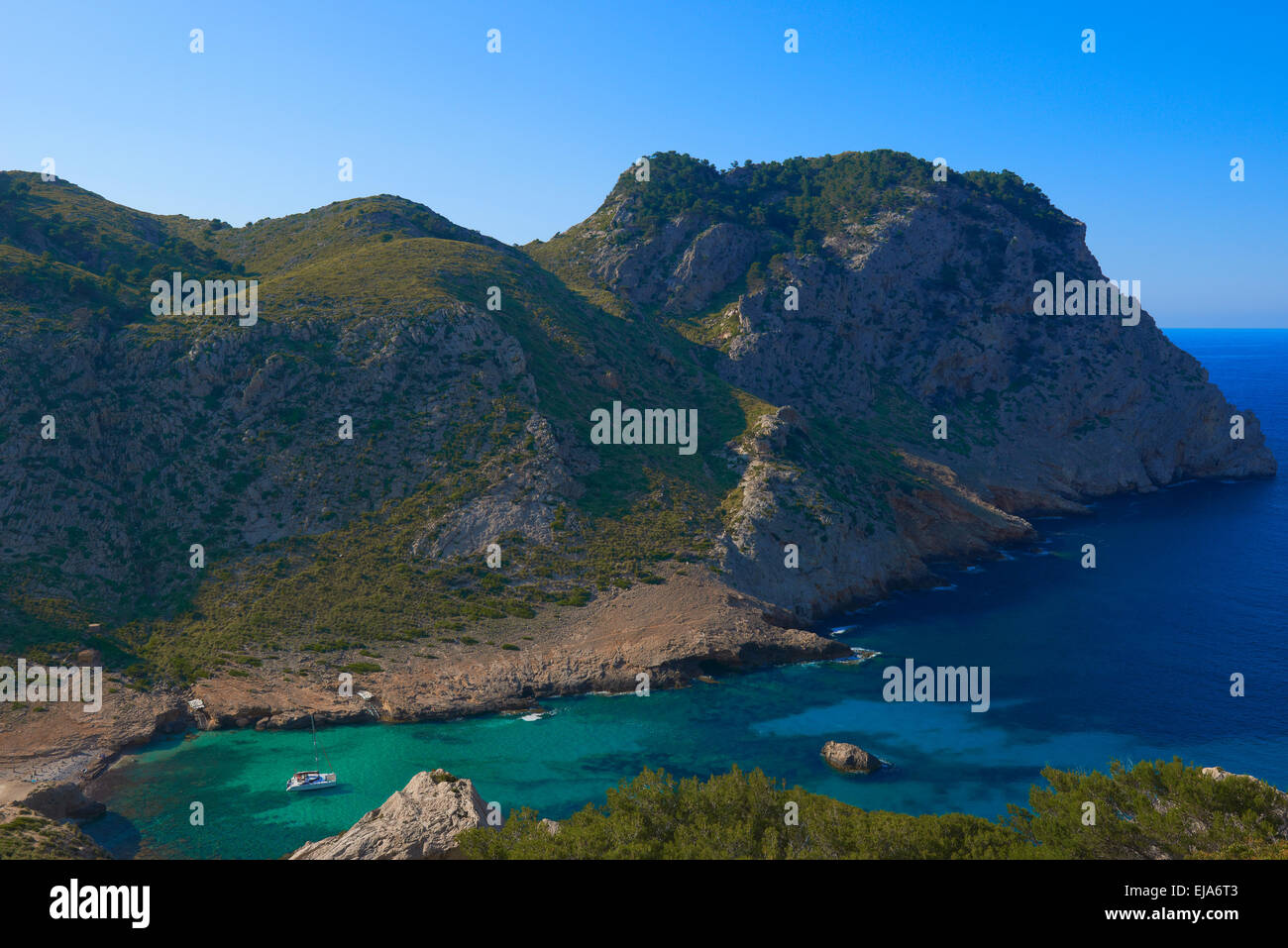 Cala Figuera, Cabo de Formentor, Formentor Cape, Serra de Tramuntana ...