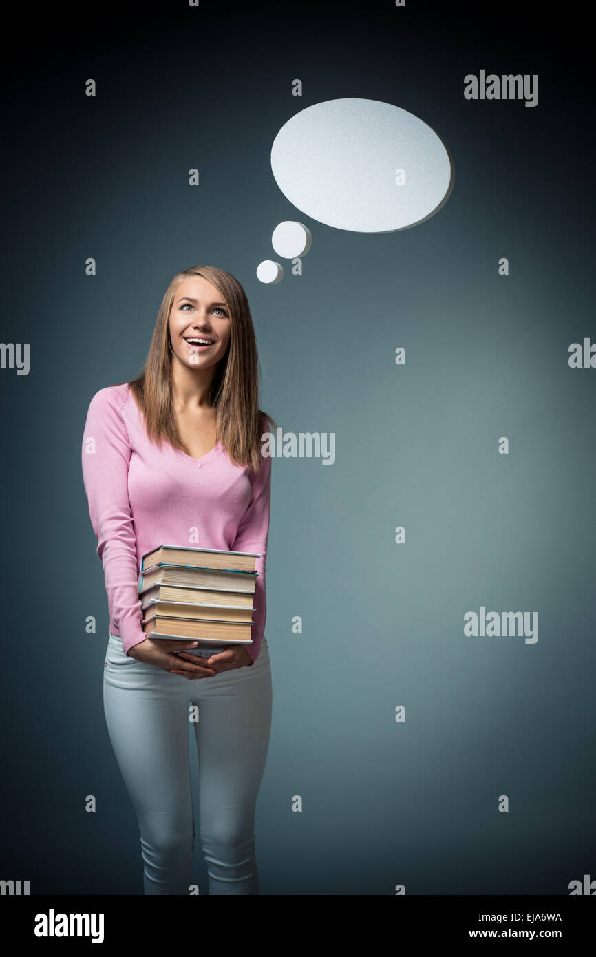 Girl with book Stock Photo - Alamy