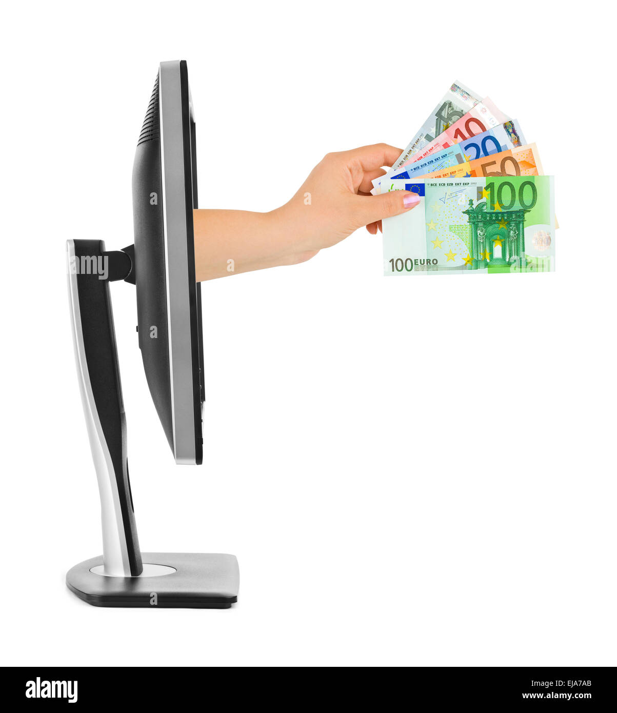 Computer keyboard dollar money Cut Out Stock Images & Pictures - Alamy