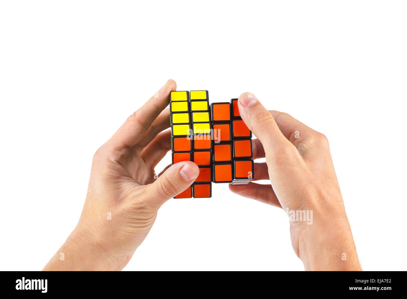 Cube puzzle in hands Stock Photo - Alamy