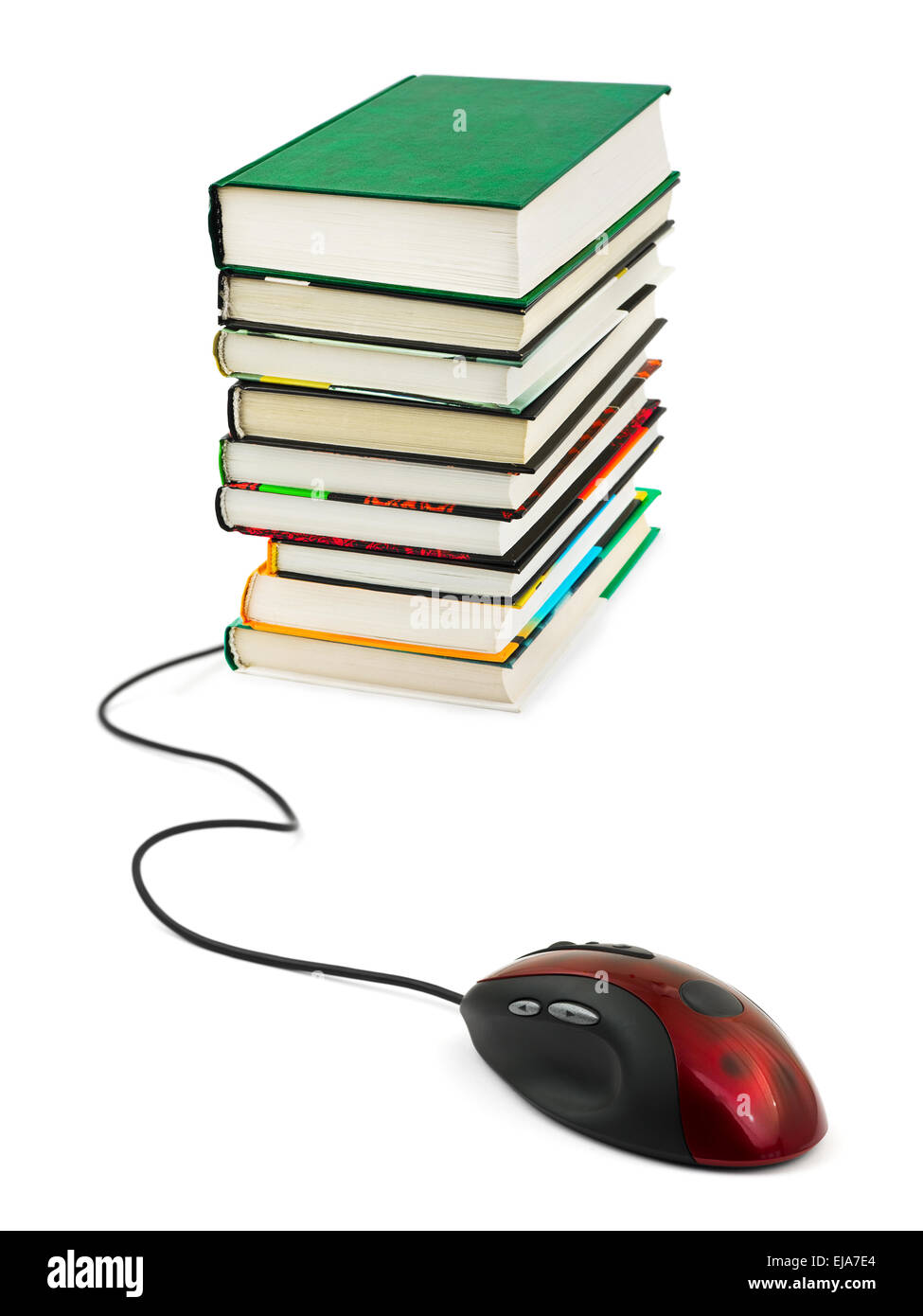 Computer mouse and books Stock Photo - Alamy