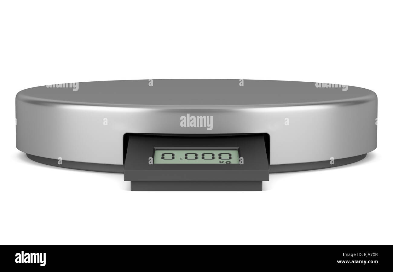 modern metallic digital kitchen scale isolated on white background ...