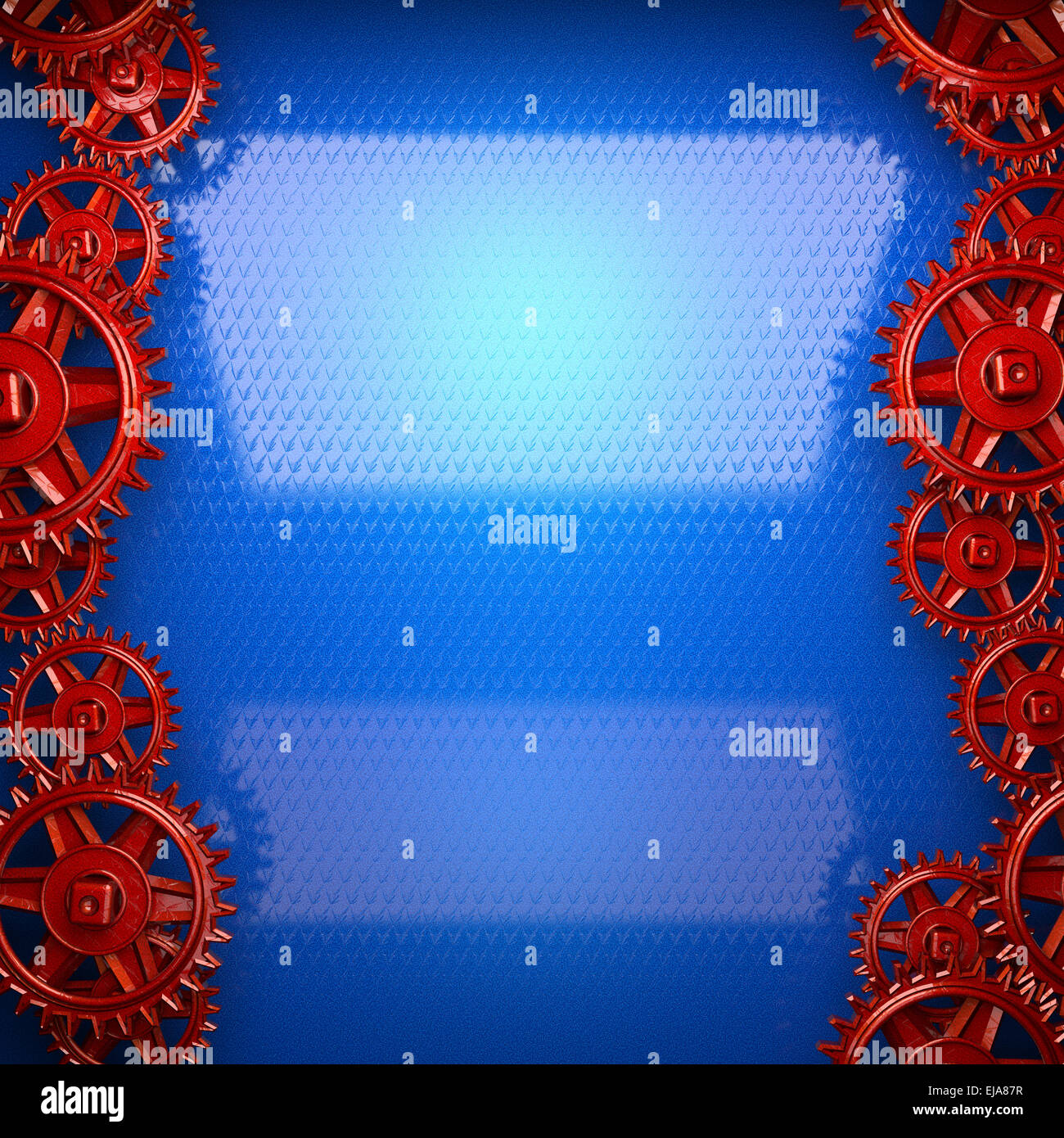 blue metal background with red cogwheel gears Stock Photo - Alamy