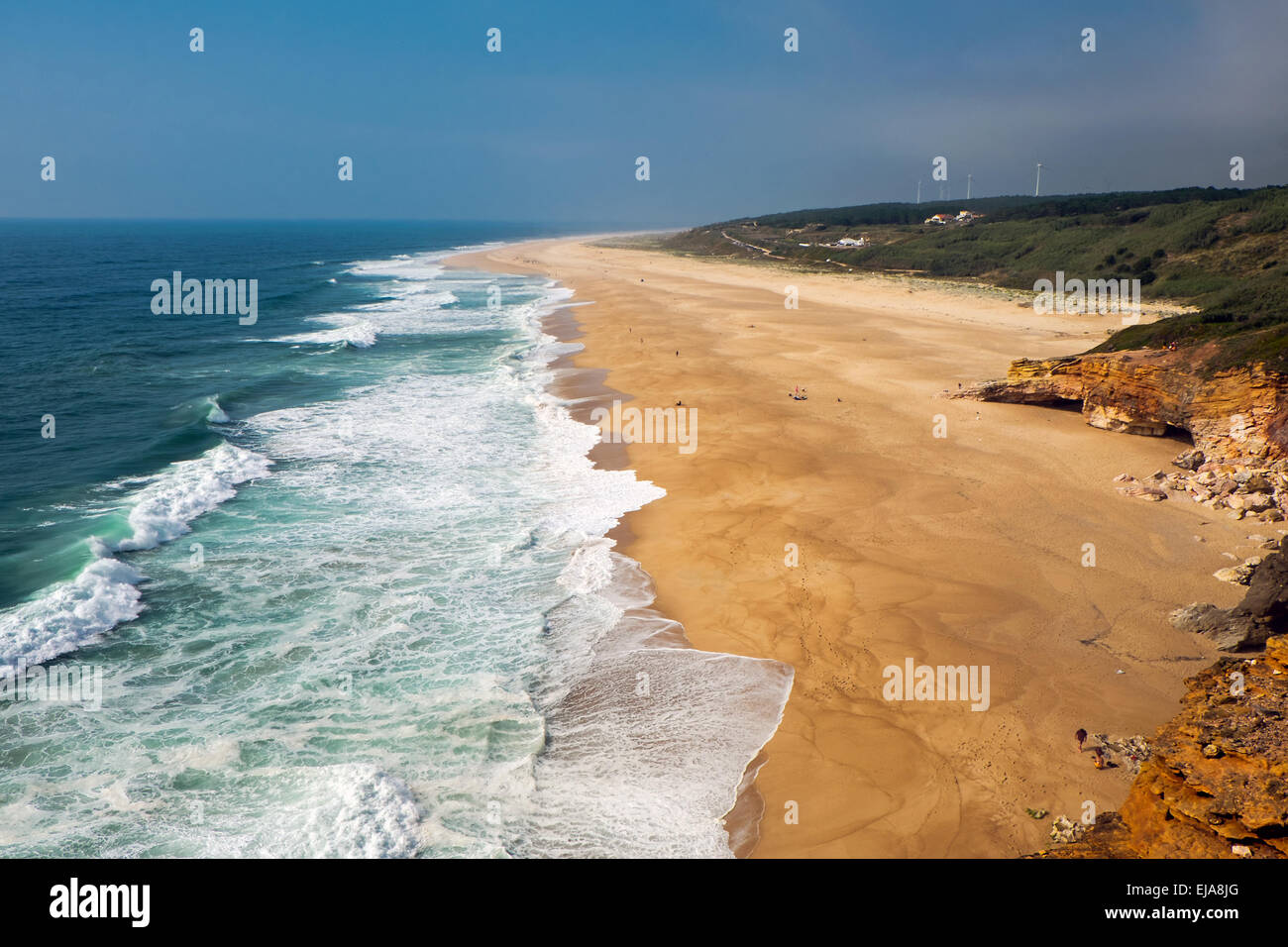 The beach north of Nazare in Portugal Stock Photo - Alamy