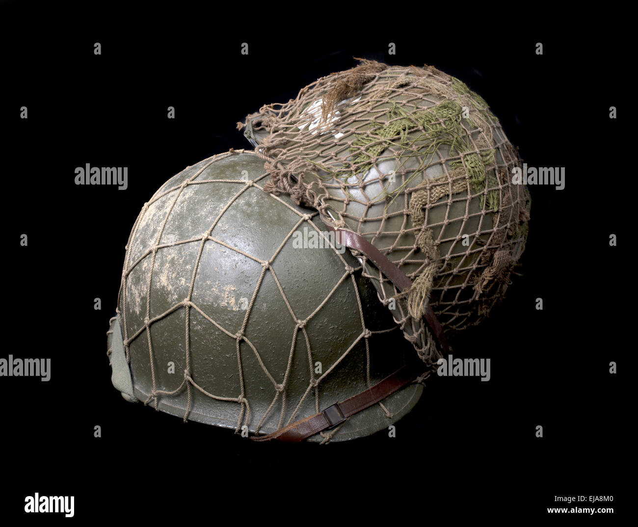 American military helmet over black background Stock Photo - Alamy