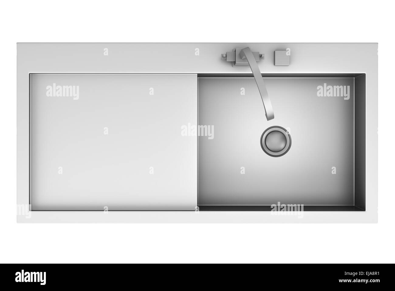 top view of modern metal sink isolated on white background Stock Photo ...