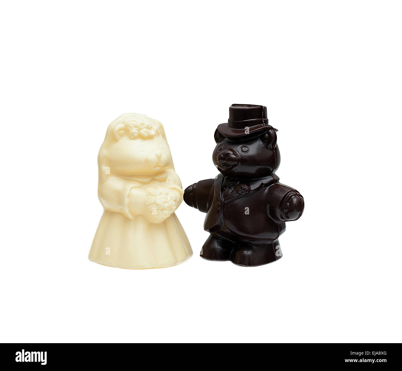 Image of chocolate wedding cake figurines Stock Photo - Alamy