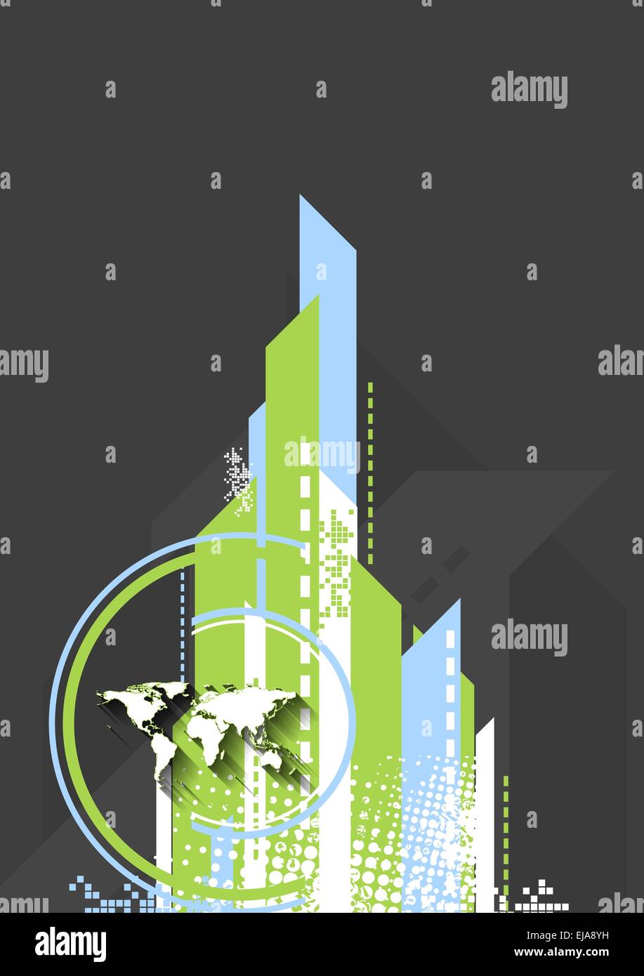Tech geometry world map background hi-res stock photography and images ...