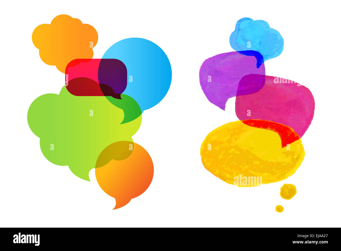 Colorful Speech Bubble Set Stock Photo - Alamy