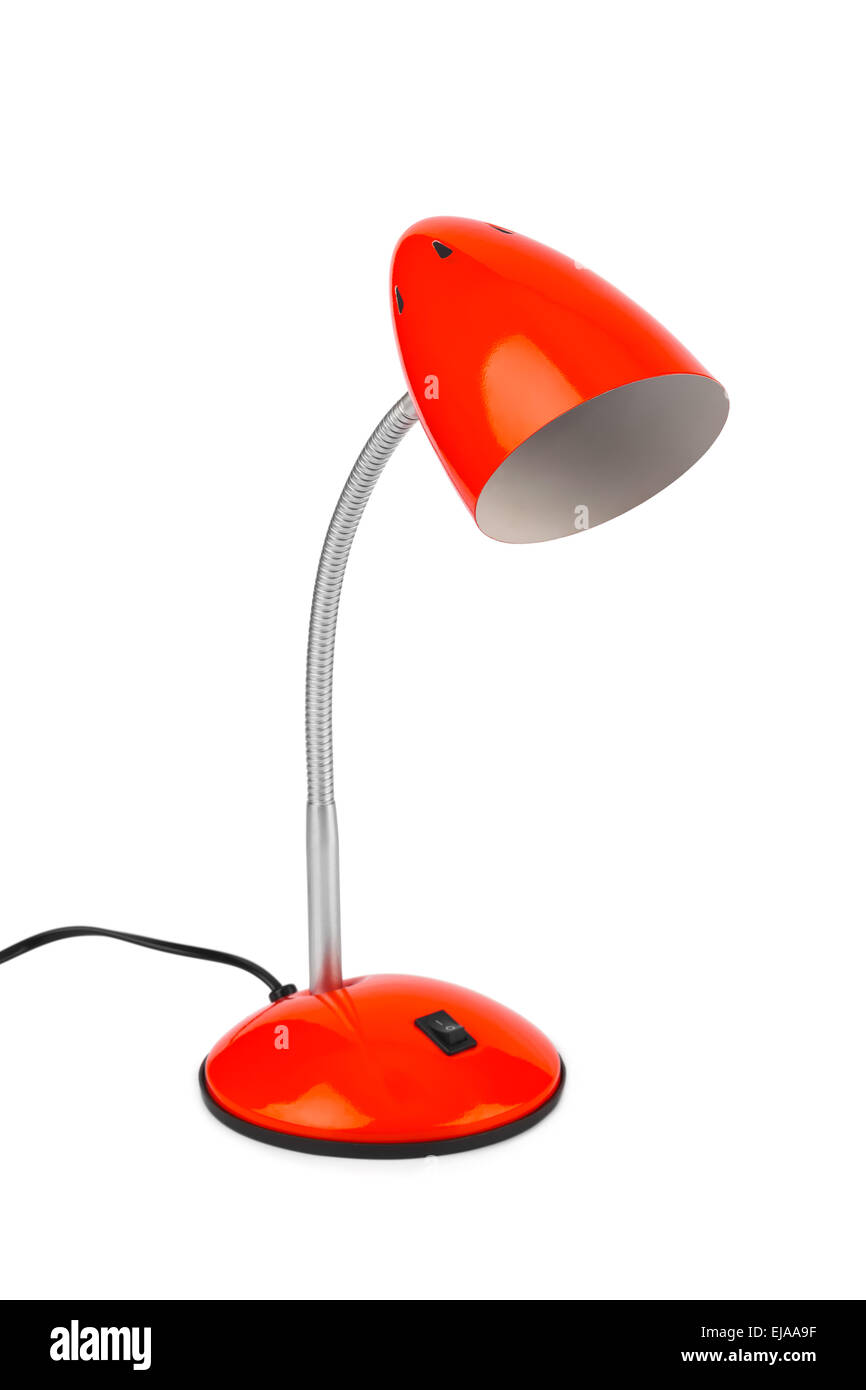 Red desk lamp Stock Photo - Alamy
