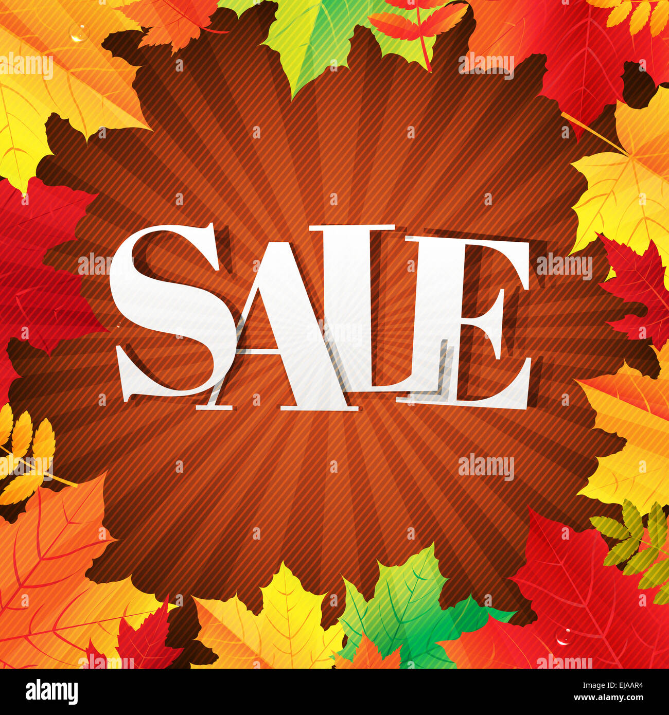 Autumn Sale Poster With Leaves Stock Photo - Alamy