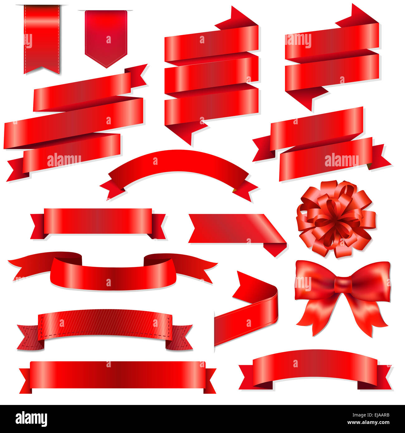 Red Ribbons Big Set Stock Photo - Alamy