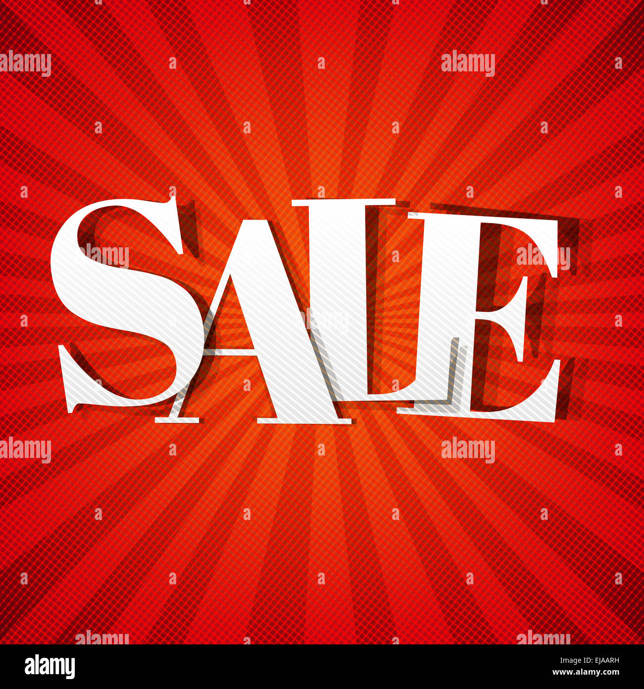 Red Sale Poster With Sunburst Stock Photo - Alamy