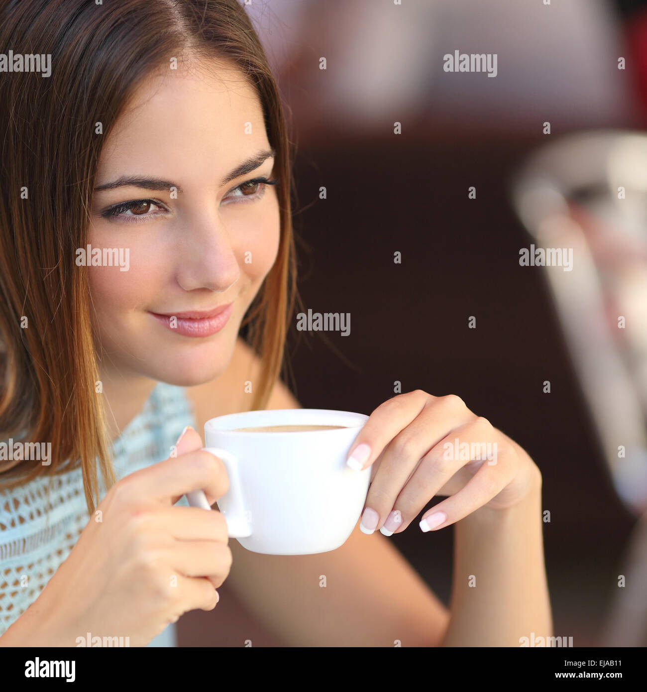 Lady smile tasting hi-res stock photography and images - Alamy