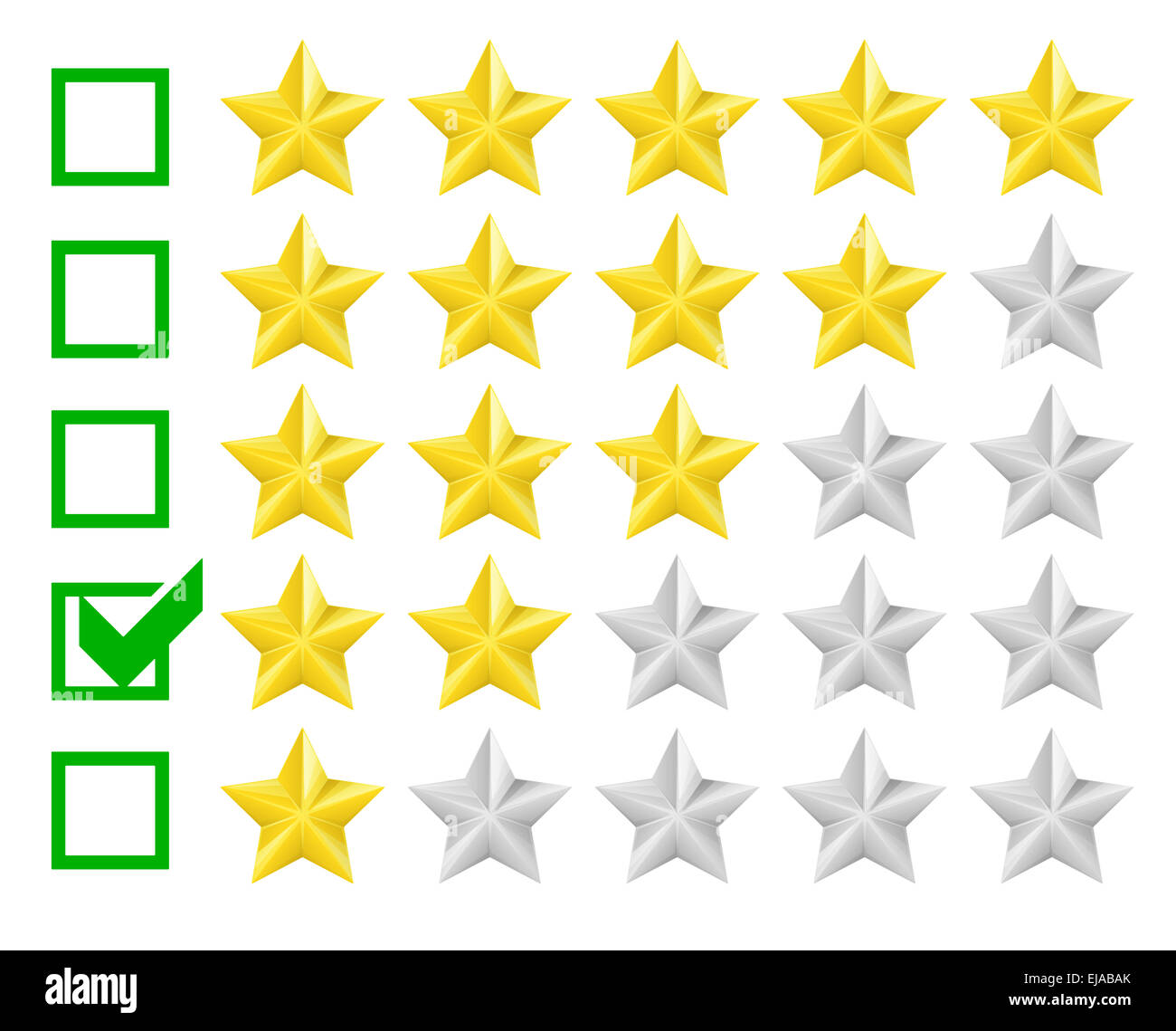 Star rating system Cut Out Stock Images & Pictures - Alamy