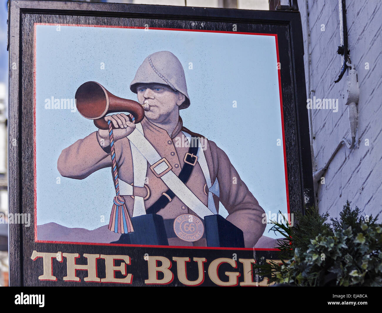 Bugle Pub Sign Reading Berkshire UK Stock Photo - Alamy