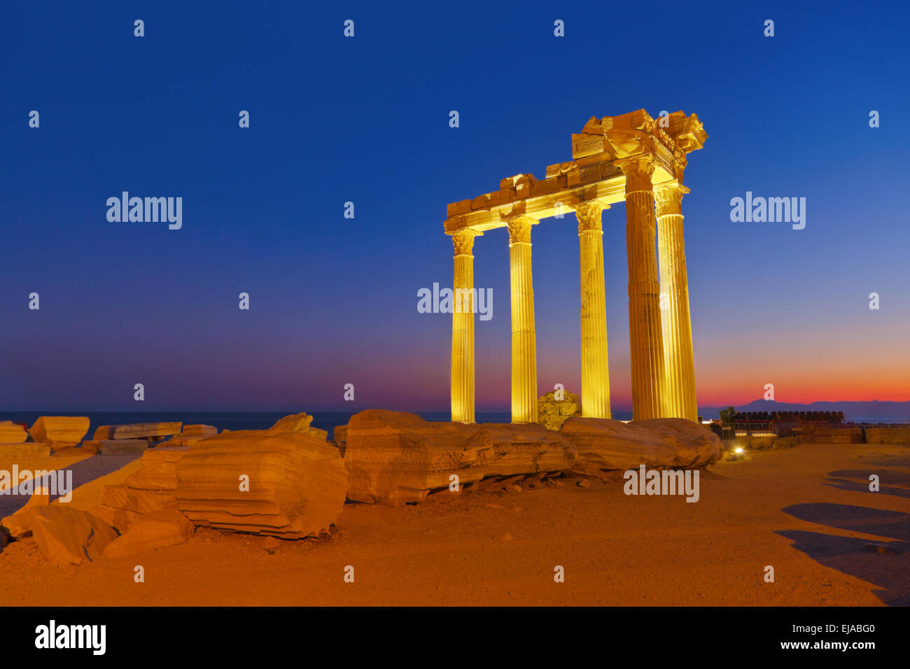 Old ruins in Side, Turkey at sunset Stock Photo - Alamy