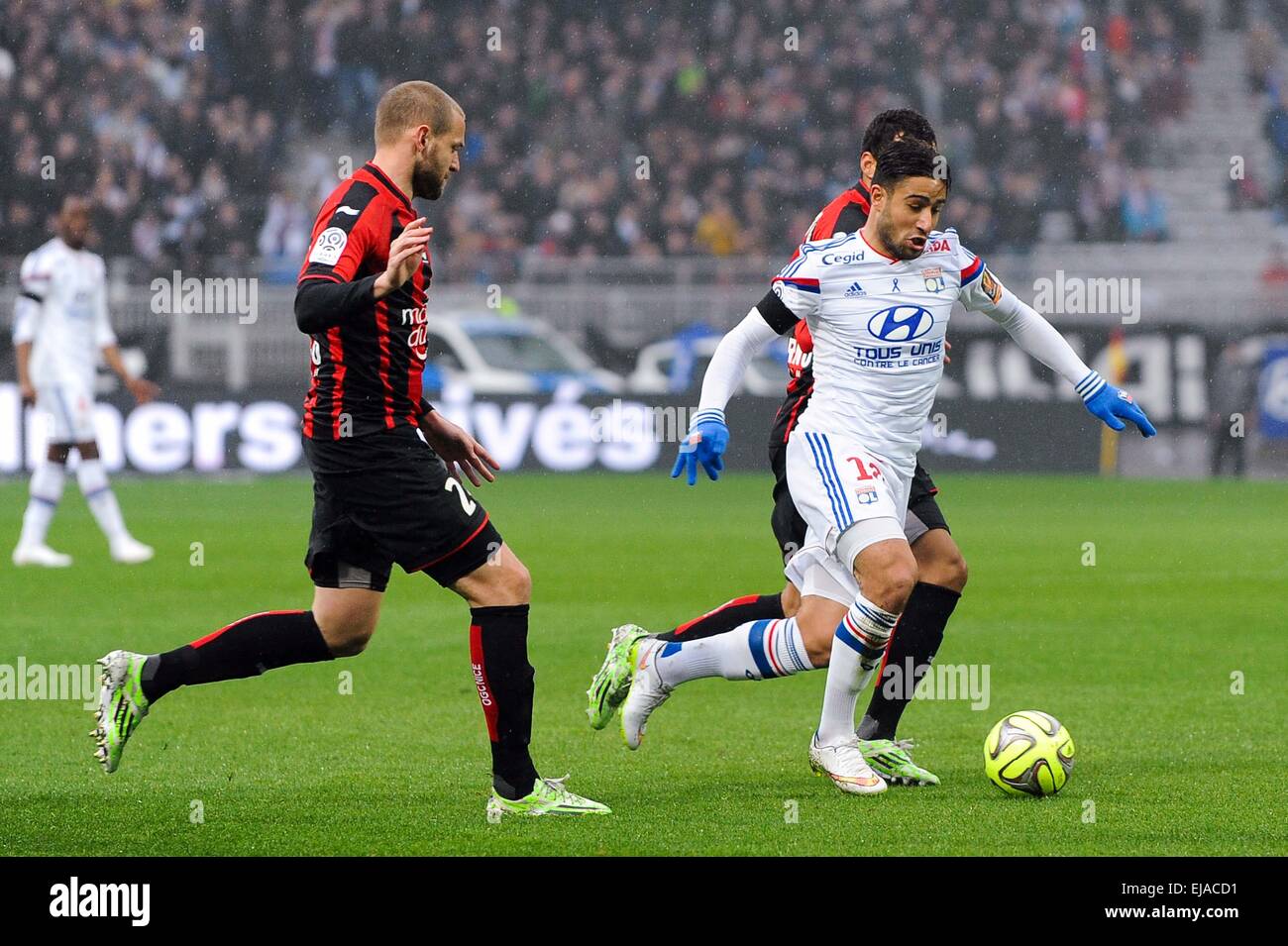 Nabil FEKIR - 21.03.2015 - Lyon/Nice - 30eme journee de Ligue 1 -.Photo ...