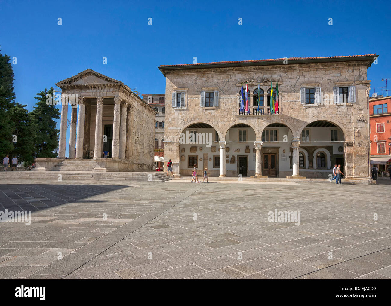 Antique roman forum in Pula Stock Photo - Alamy