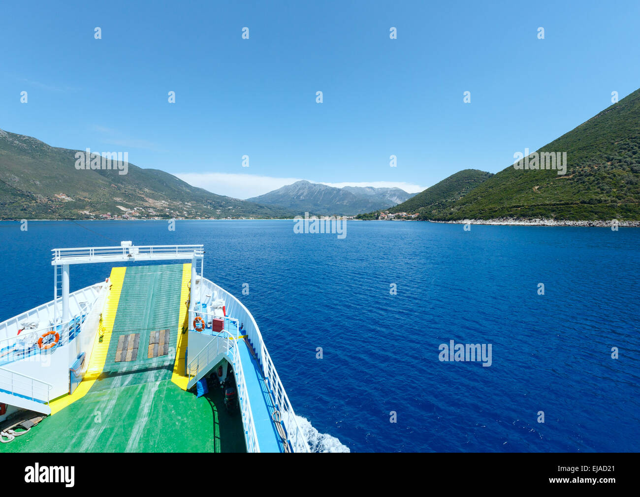 Sea summer view from ferry (Greece Stock Photo - Alamy