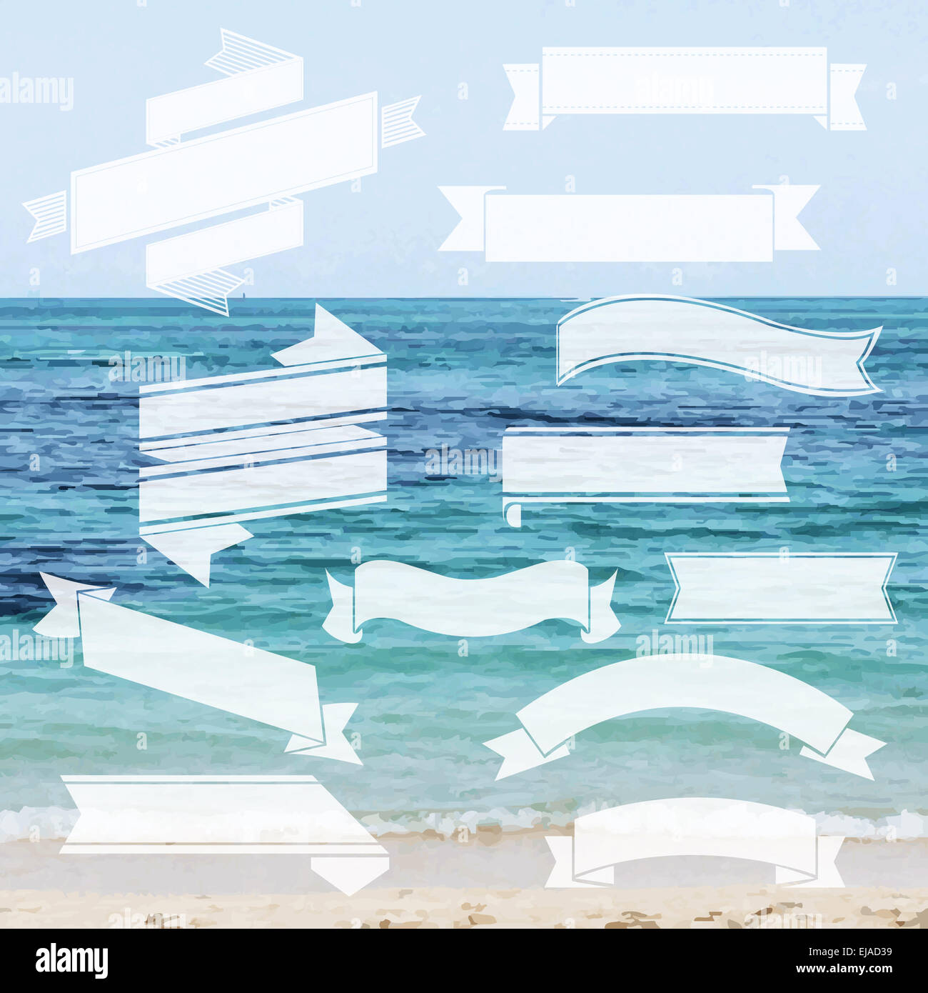 Ribbon Set With Sea Stock Photo - Alamy