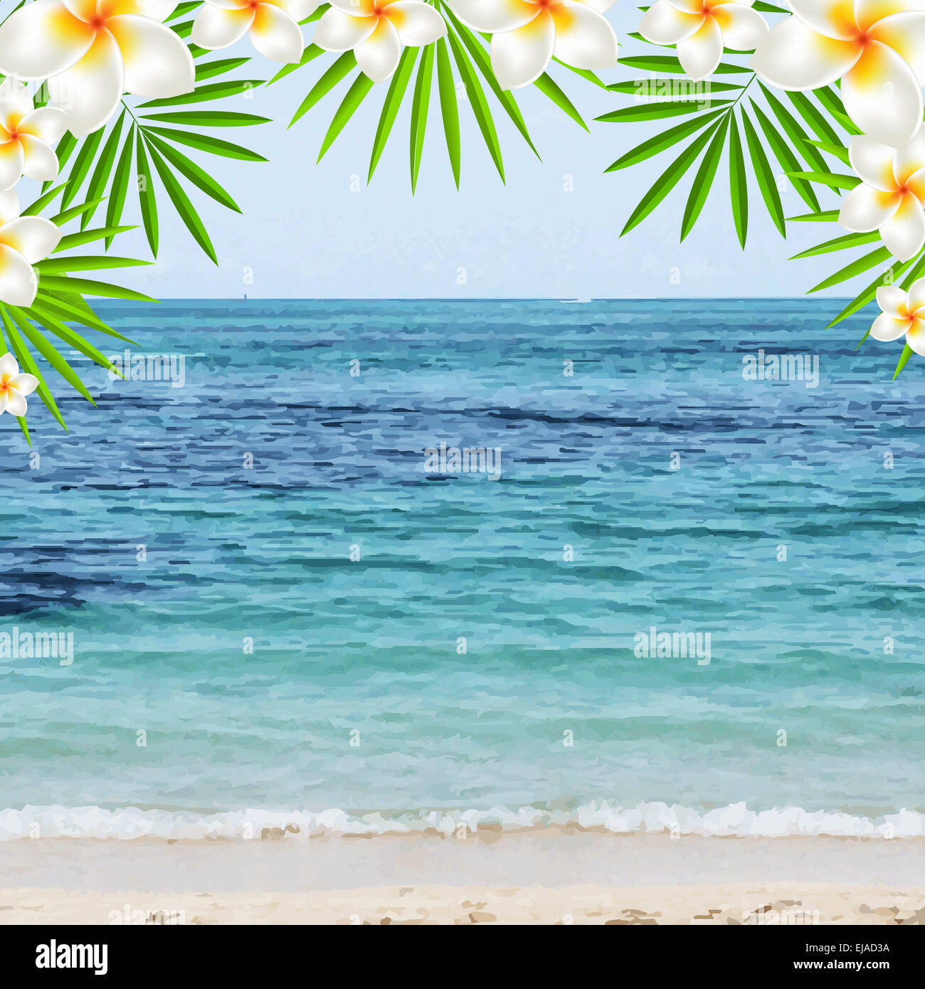 Summer Time Poster With Frangipani Stock Photo - Alamy