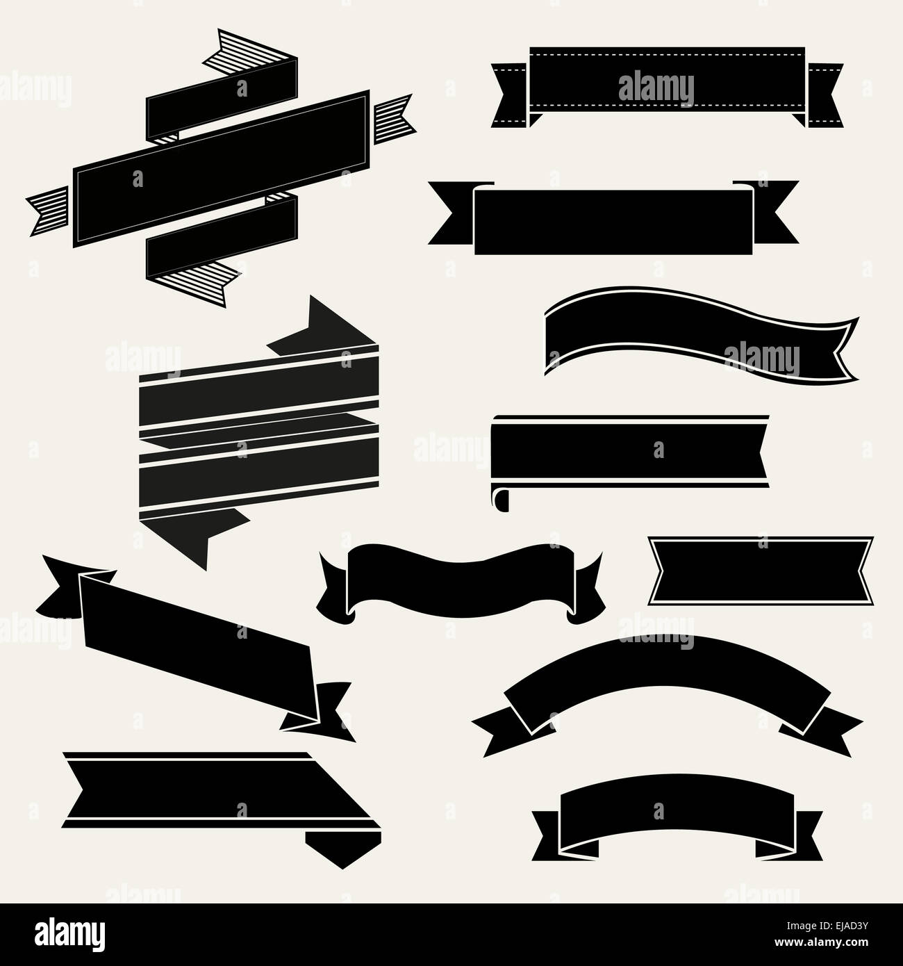 Retro Ribbon Set Stock Photo - Alamy