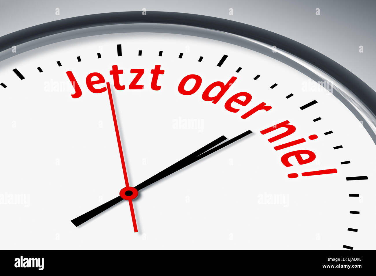 Clock with text Stock Photo - Alamy