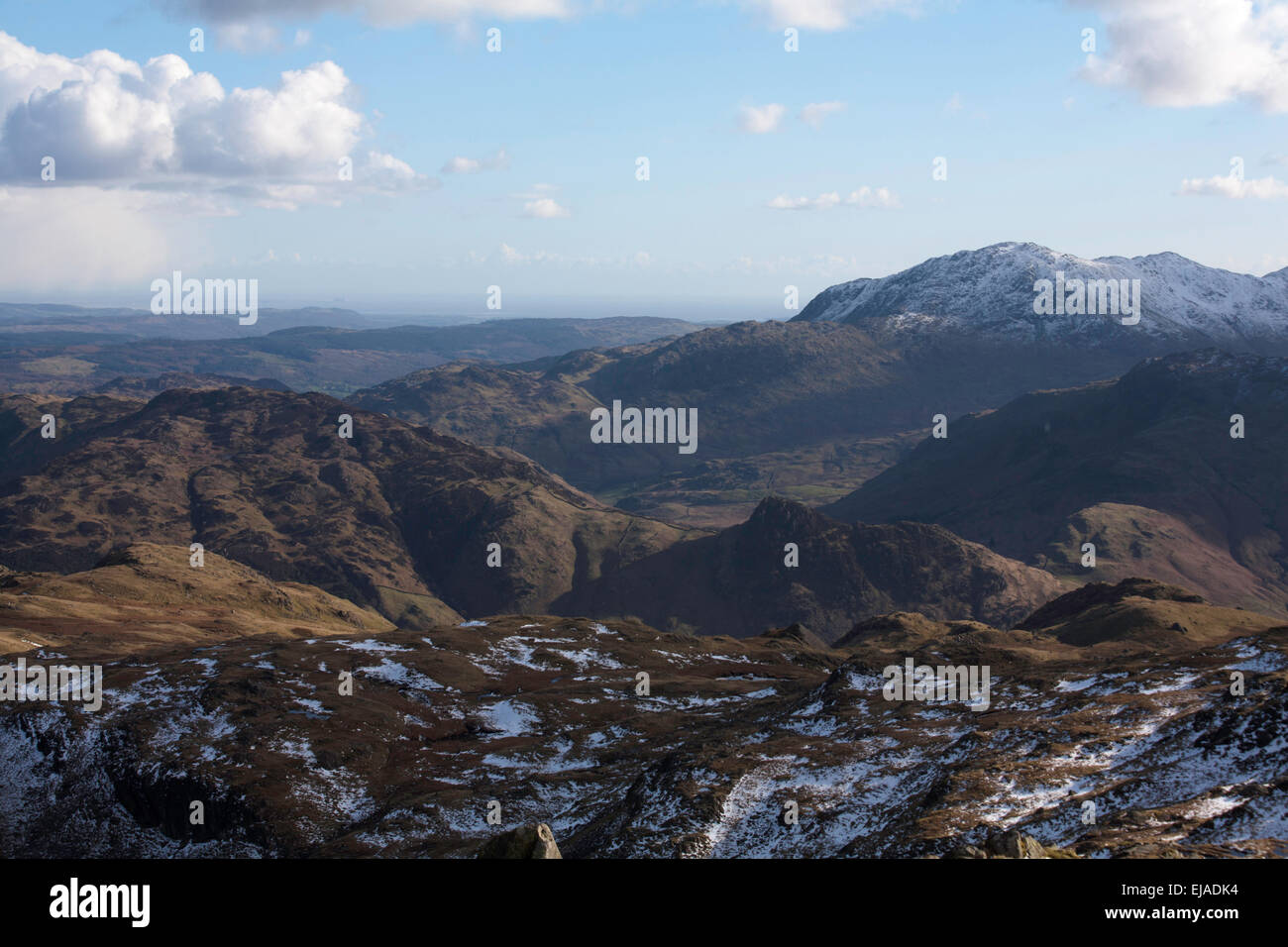 Cloud passing over Wetherlam and The Old Man of Coniston from near ...