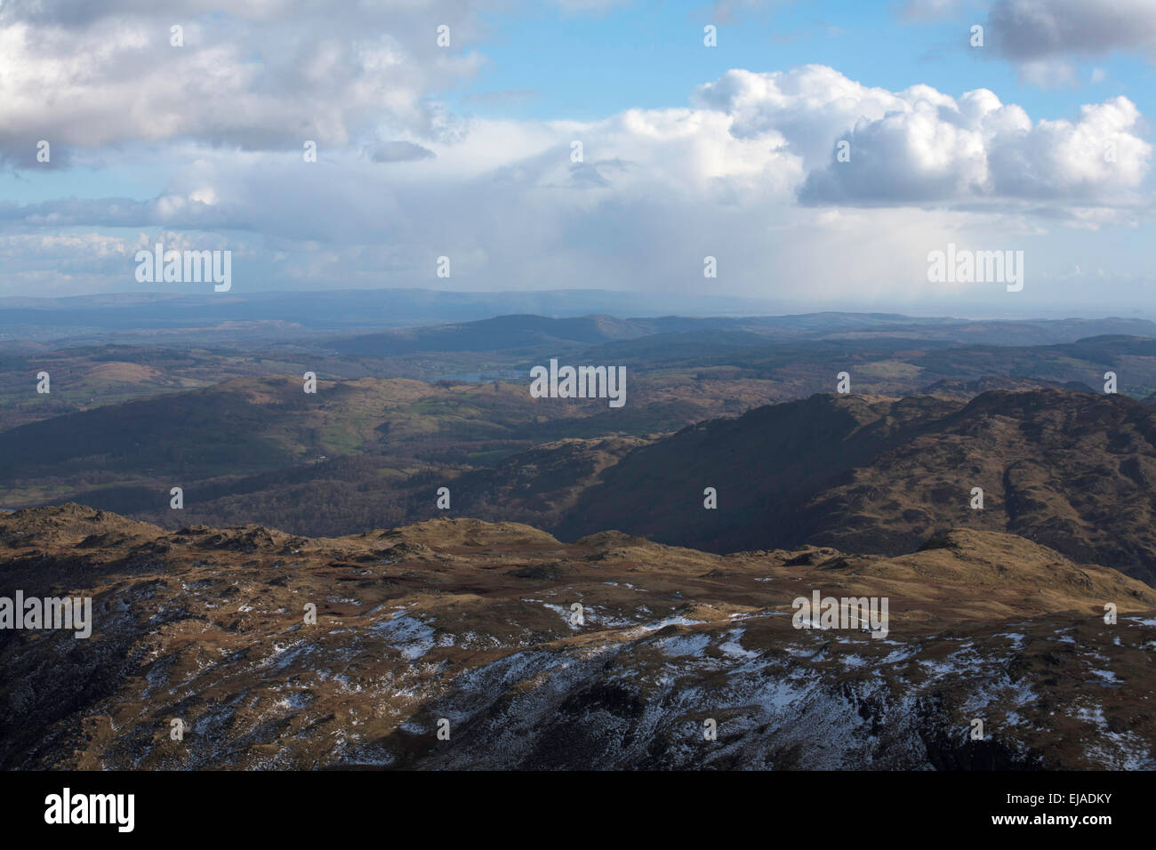 Blea Rigg and Lingmoor Fell from near Belles Knott High Raise above ...