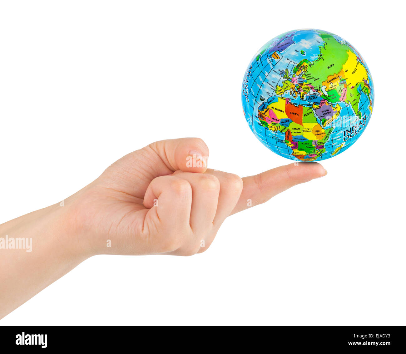 Finger pointing at map Cut Out Stock Images & Pictures - Alamy