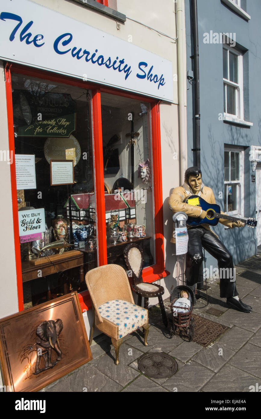 Elvis Presley outside antique shop in Machynlleth market town on weekly ...