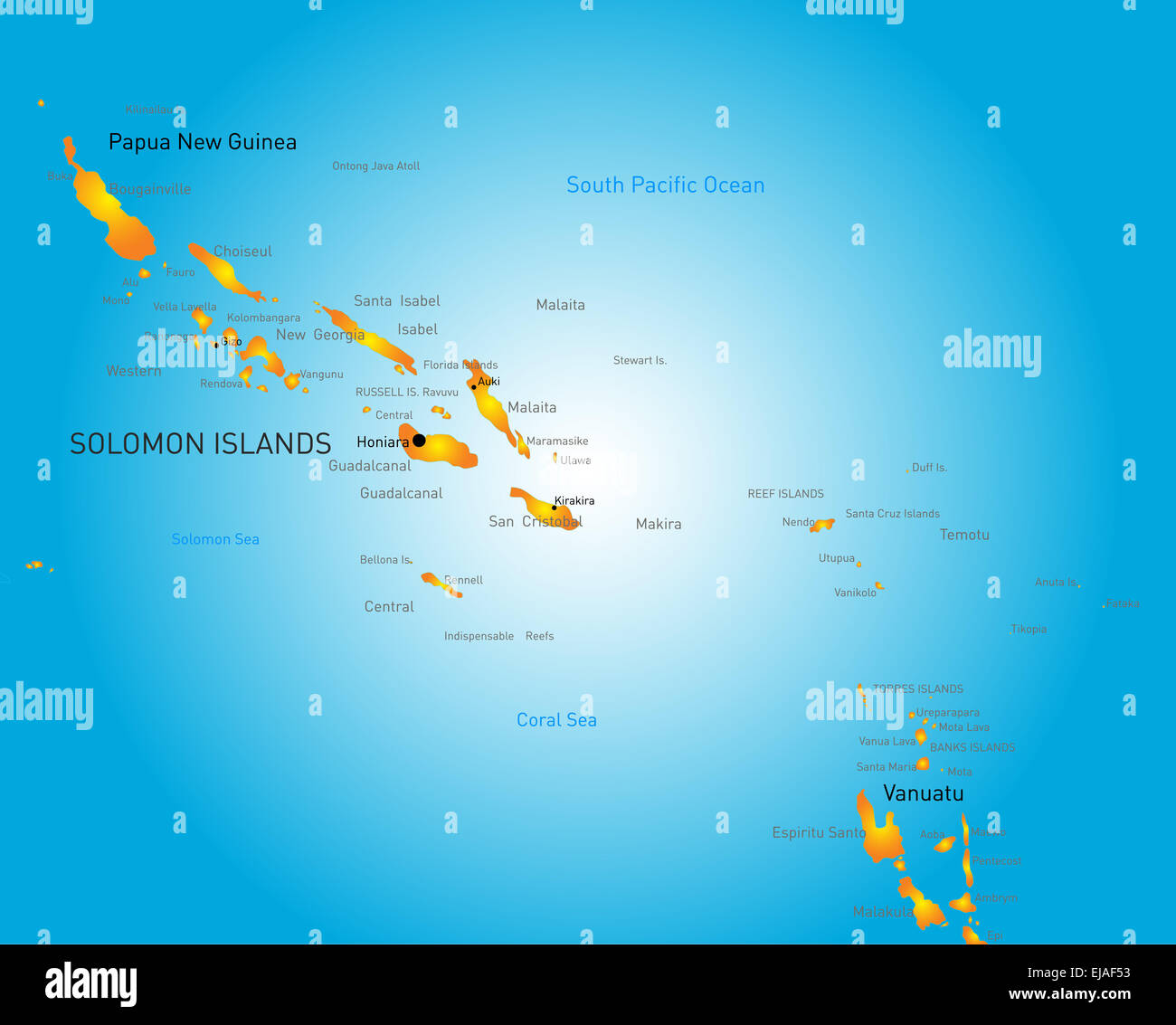Solomon islands archipelago map hi-res stock photography and images - Alamy
