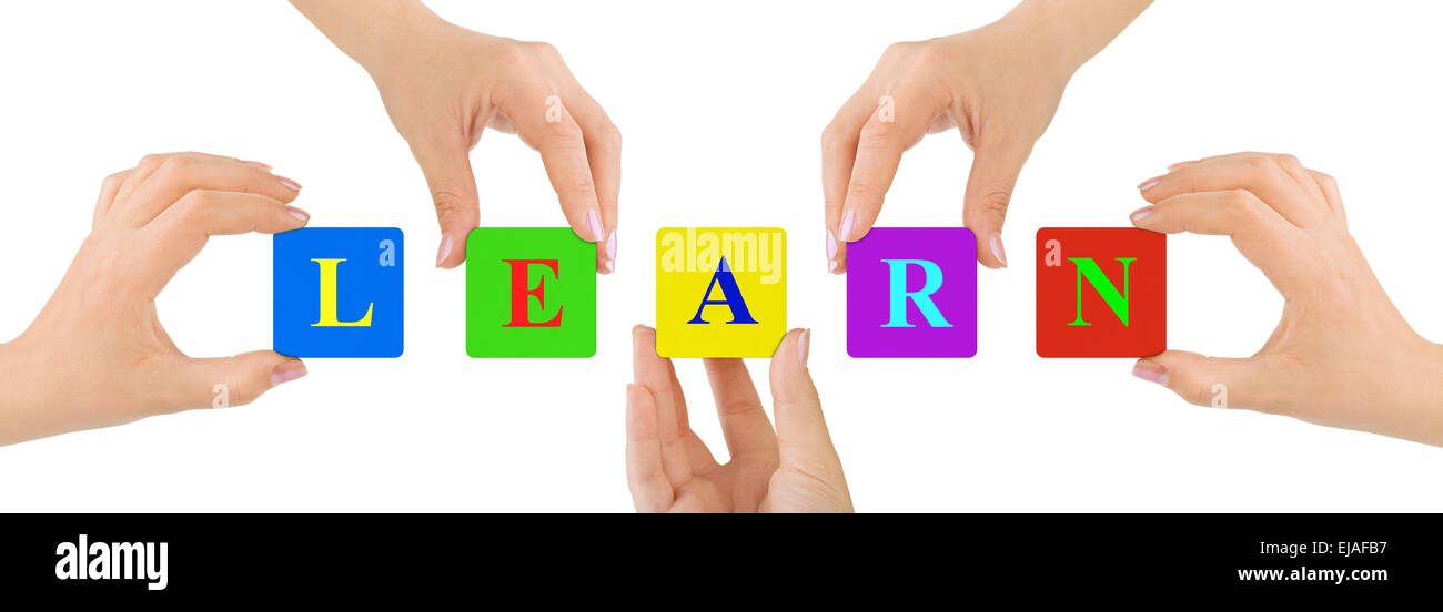 Hands and Learn Stock Photo - Alamy