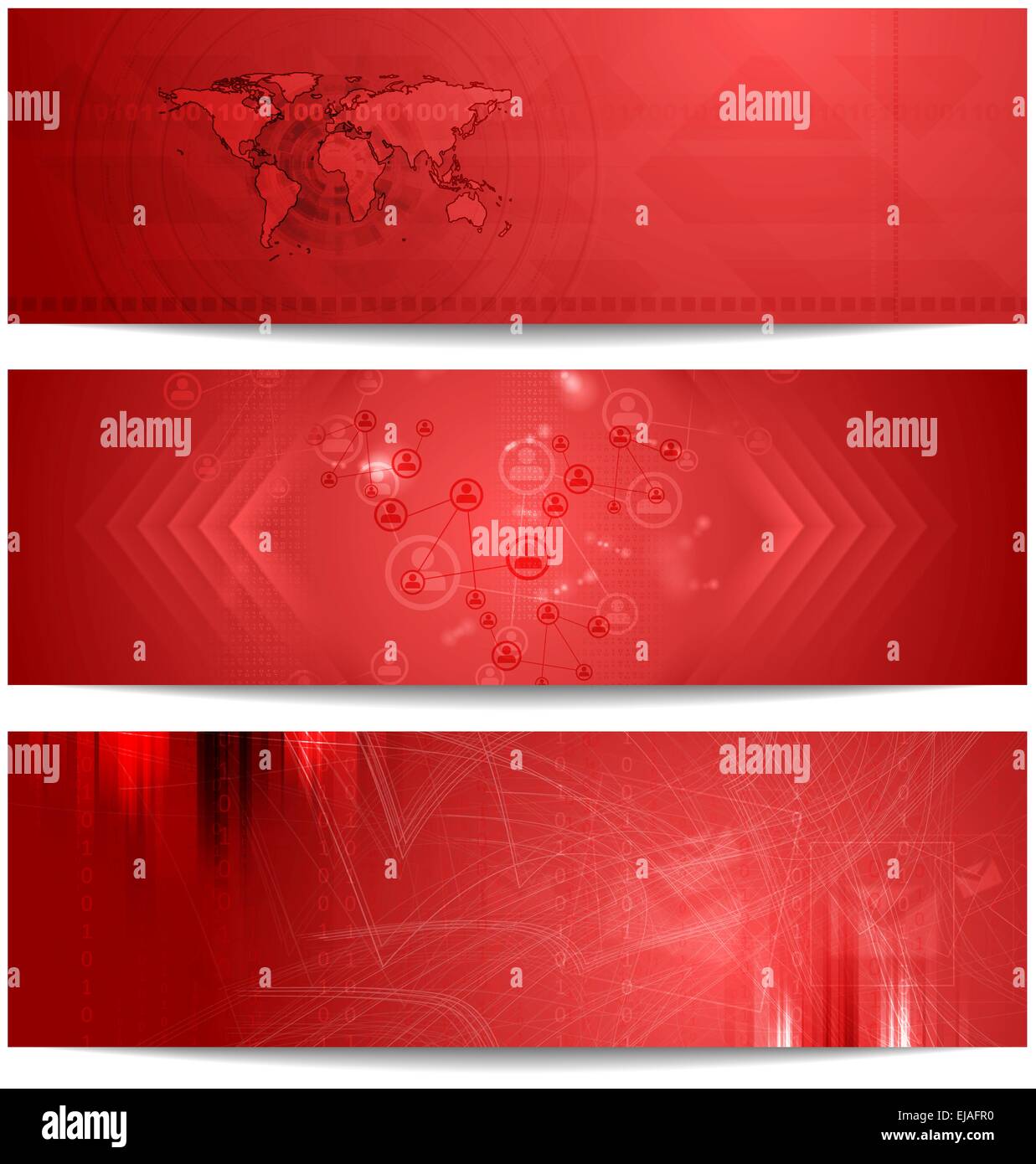 Red tech abstract banners Stock Photo - Alamy
