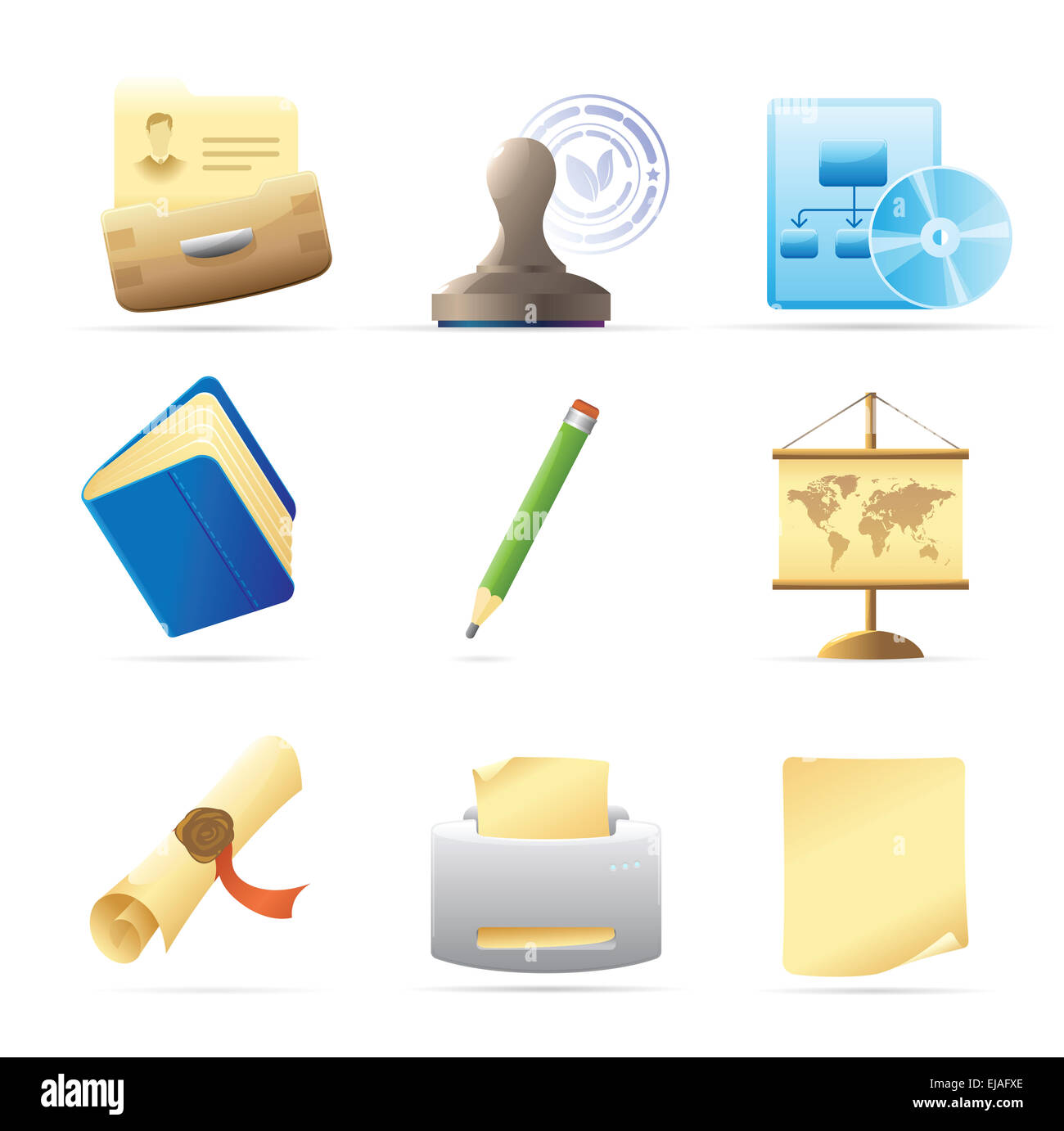 Icons for office Stock Photo - Alamy