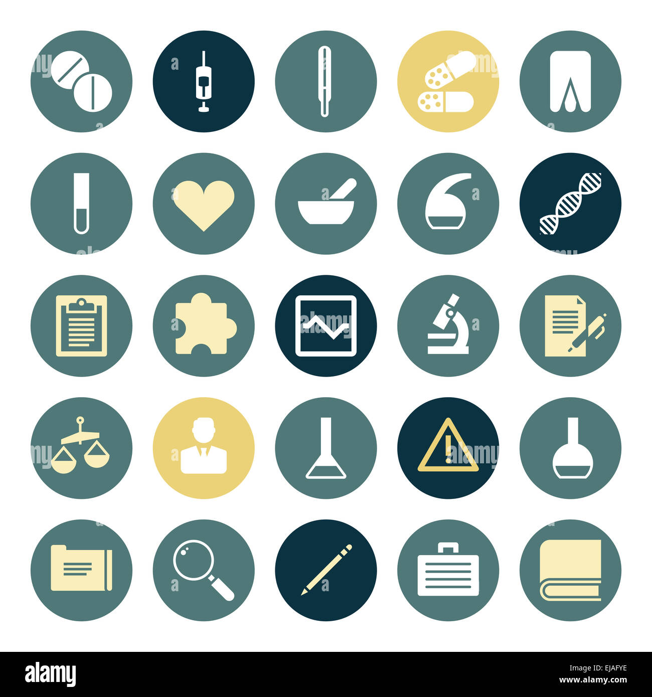 Flat design icons for medical science Stock Photo - Alamy
