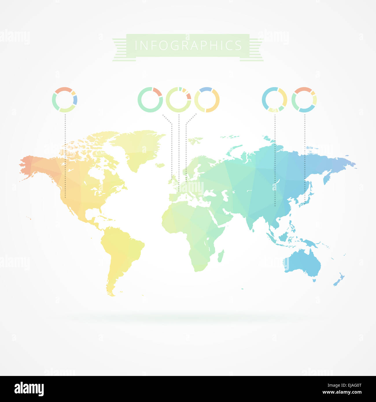World map with infographics elements Stock Photo - Alamy
