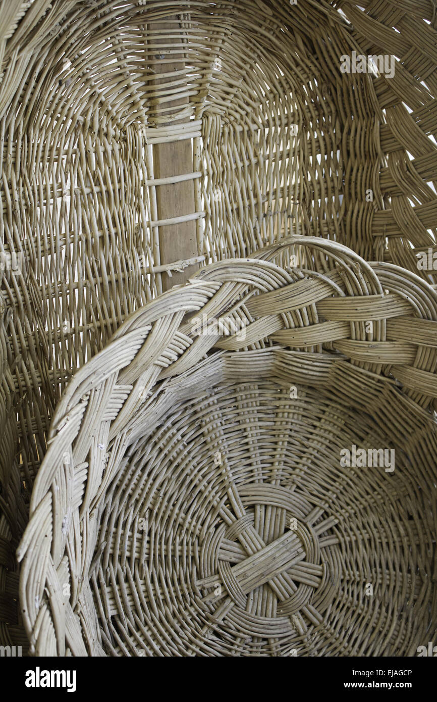 Wicker Baskets woven wood, crafts and trade Stock Photo - Alamy