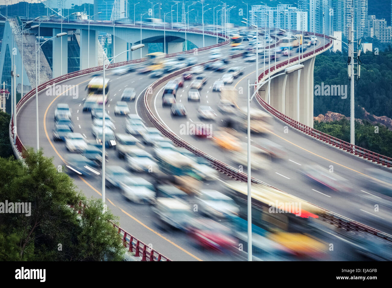 busy traffic closeup and vehicles motion blur Stock Photo - Alamy