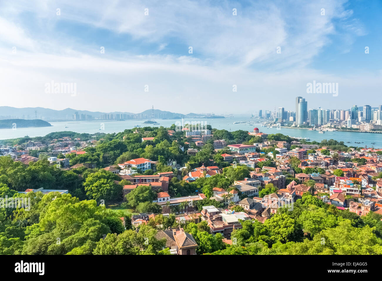aerial view of xiamen gulangyu island Stock Photo - Alamy