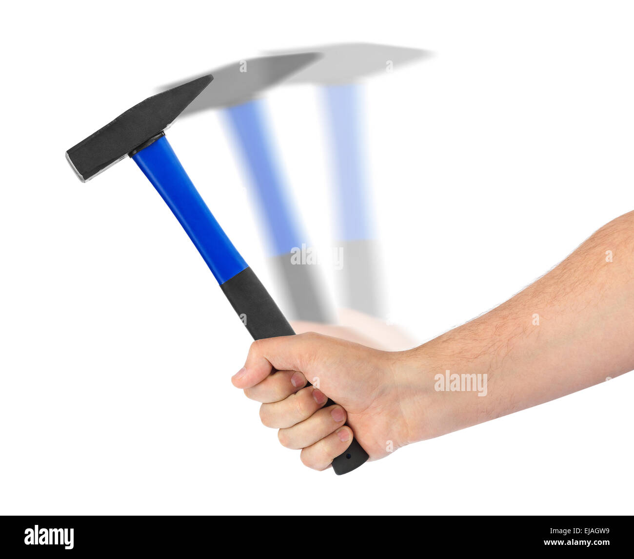 Hand with hammer Stock Photo - Alamy
