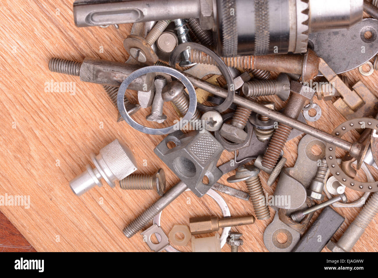 Different screws and other parts, close up Stock Photo - Alamy