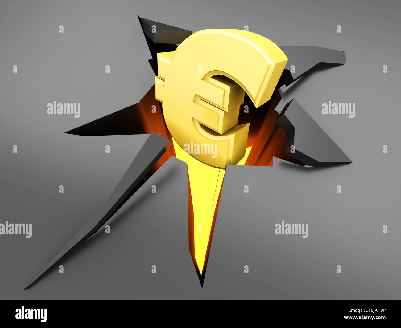 Euro symbol earthquake hi-res stock photography and images - Alamy