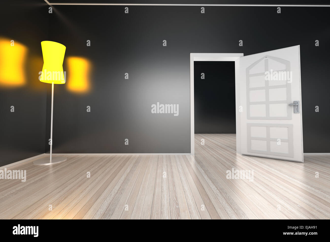 Lamp in a empty room Stock Photo - Alamy