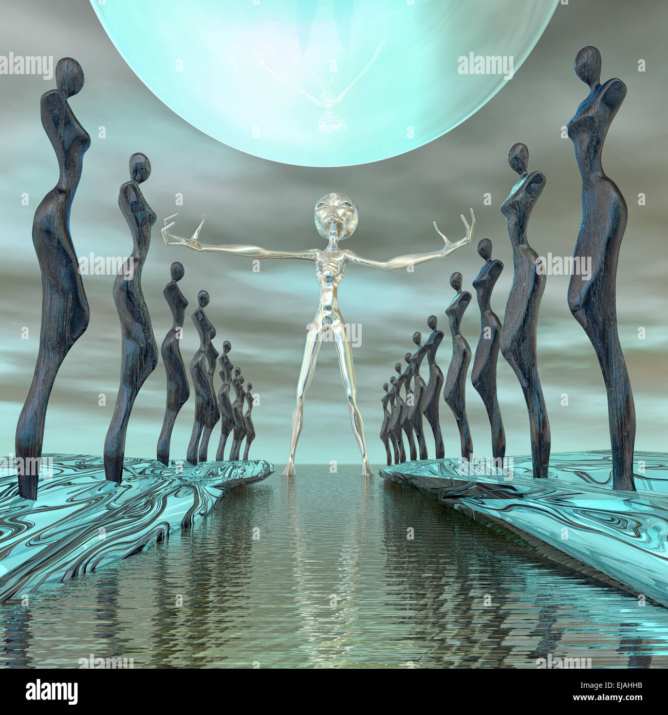 Alien welcomes the world Stock Photo - Alamy