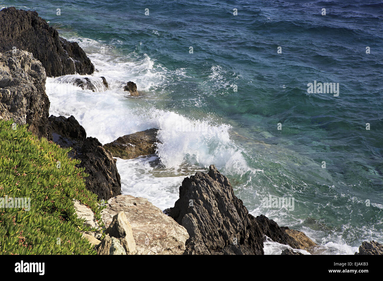 Beautiful waves of the Aegean Sea Stock Photo - Alamy