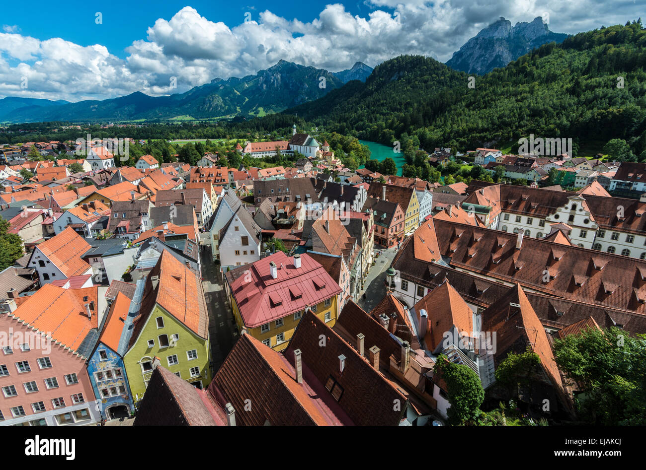 Fussen Aerial View - Bavaria - Germany Stock Photo - Alamy
