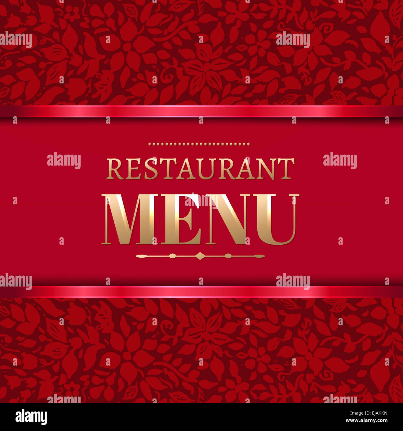 Red Restaurant Menu Stock Photo - Alamy