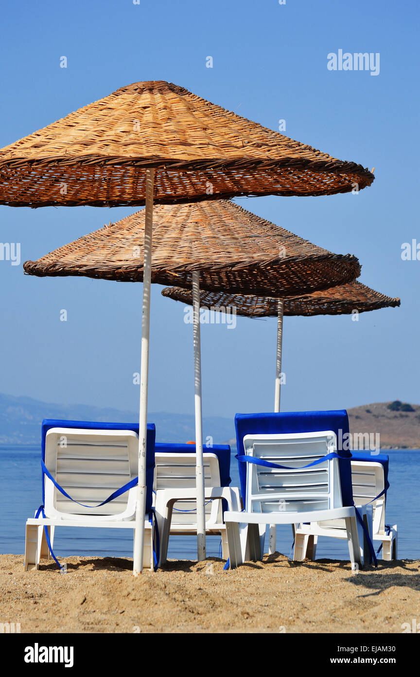 Mediterranean beach during hot summer day Stock Photo - Alamy